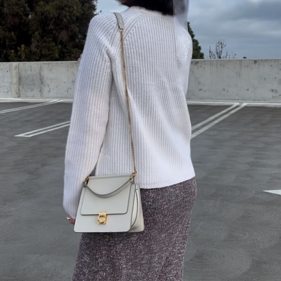 Polene | Bags | Polene Number Seven Mini Bag Chalk Textured Leather ...